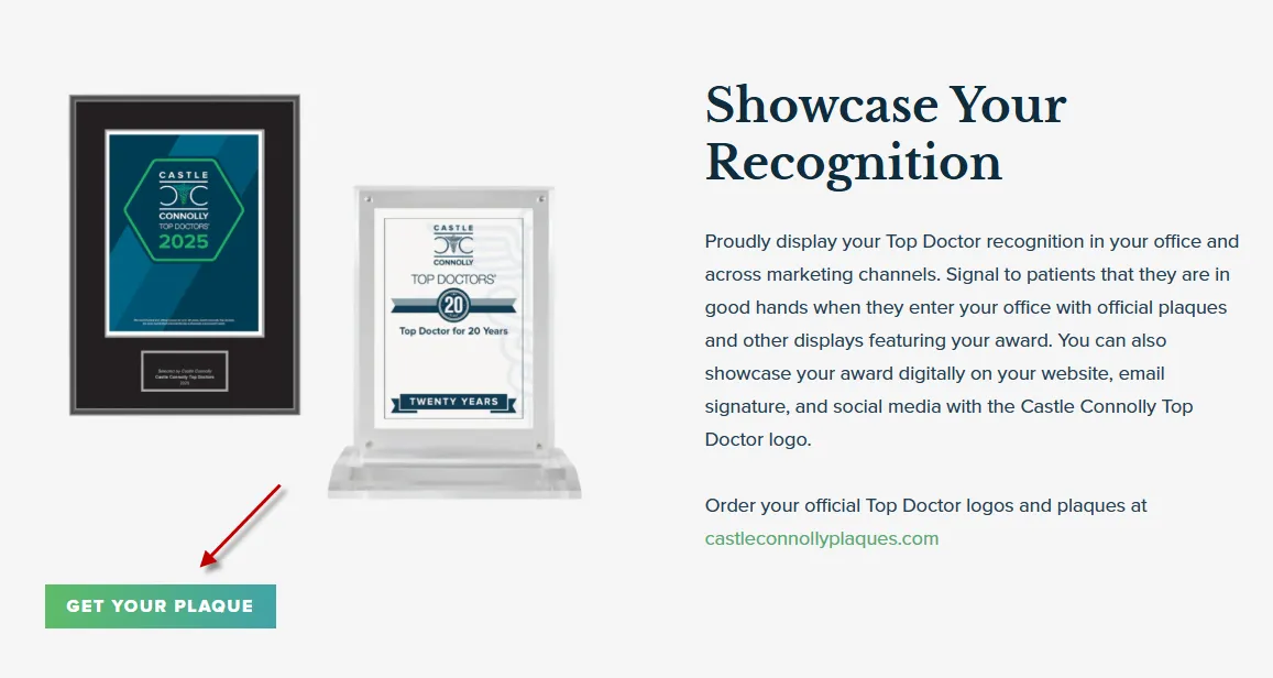 How to Purchase Plaques & Promotional Materials – Castle Connolly Top ...